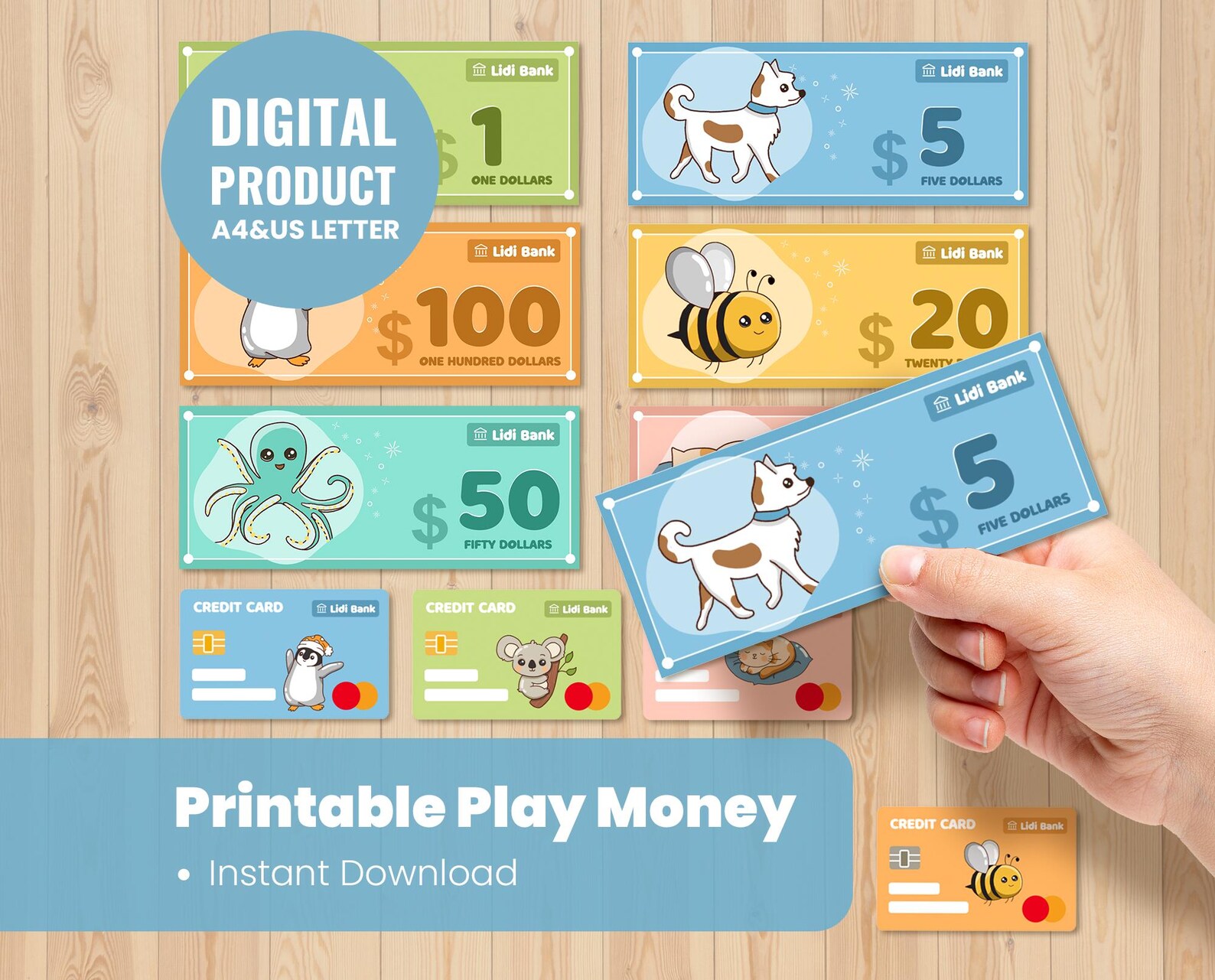 Printable Play Money for Kids - Pretend Play Money - Dramatic Play ...