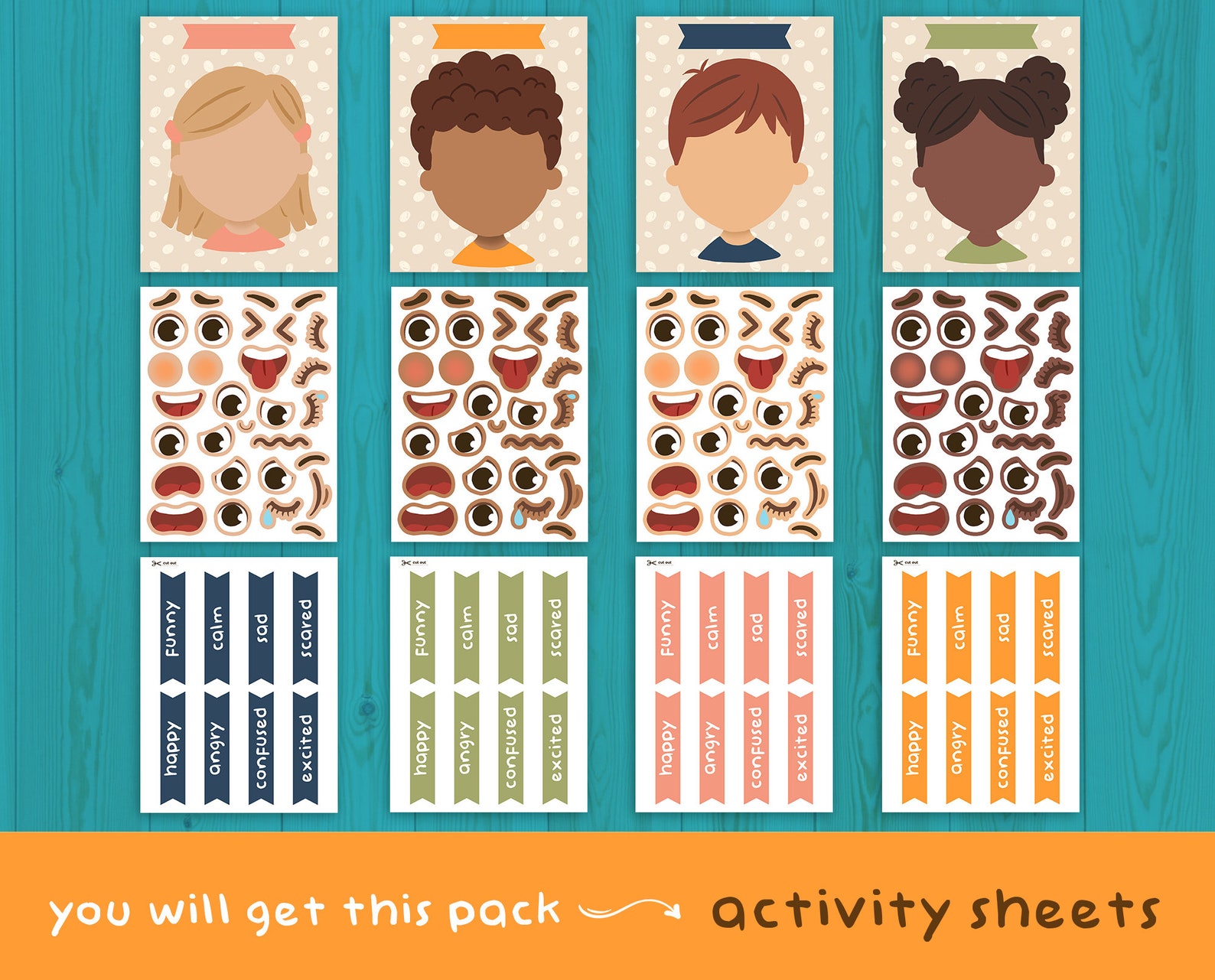 Emotions Activity Bundle - Toddler Emotions Chart - Homeschool Activity ...