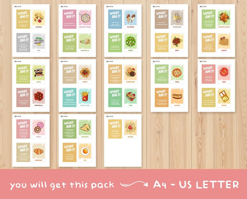 What Am I Foods Printable Card Game - What Am I Card Game - Montessori ...