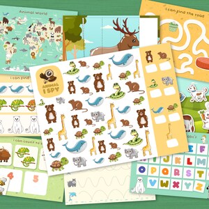 Toddler Busy Book - Animal Theme - Printable Learning Binder - Kids ...