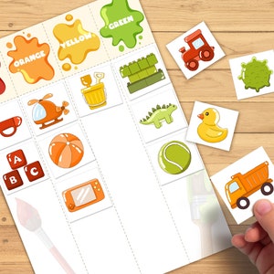 Color Sorting Activities Color Matching Games - Toddler Busy Book ...