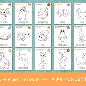30 Animals Coloring Pages for Kids - Coloring Book - Safari Animal ...