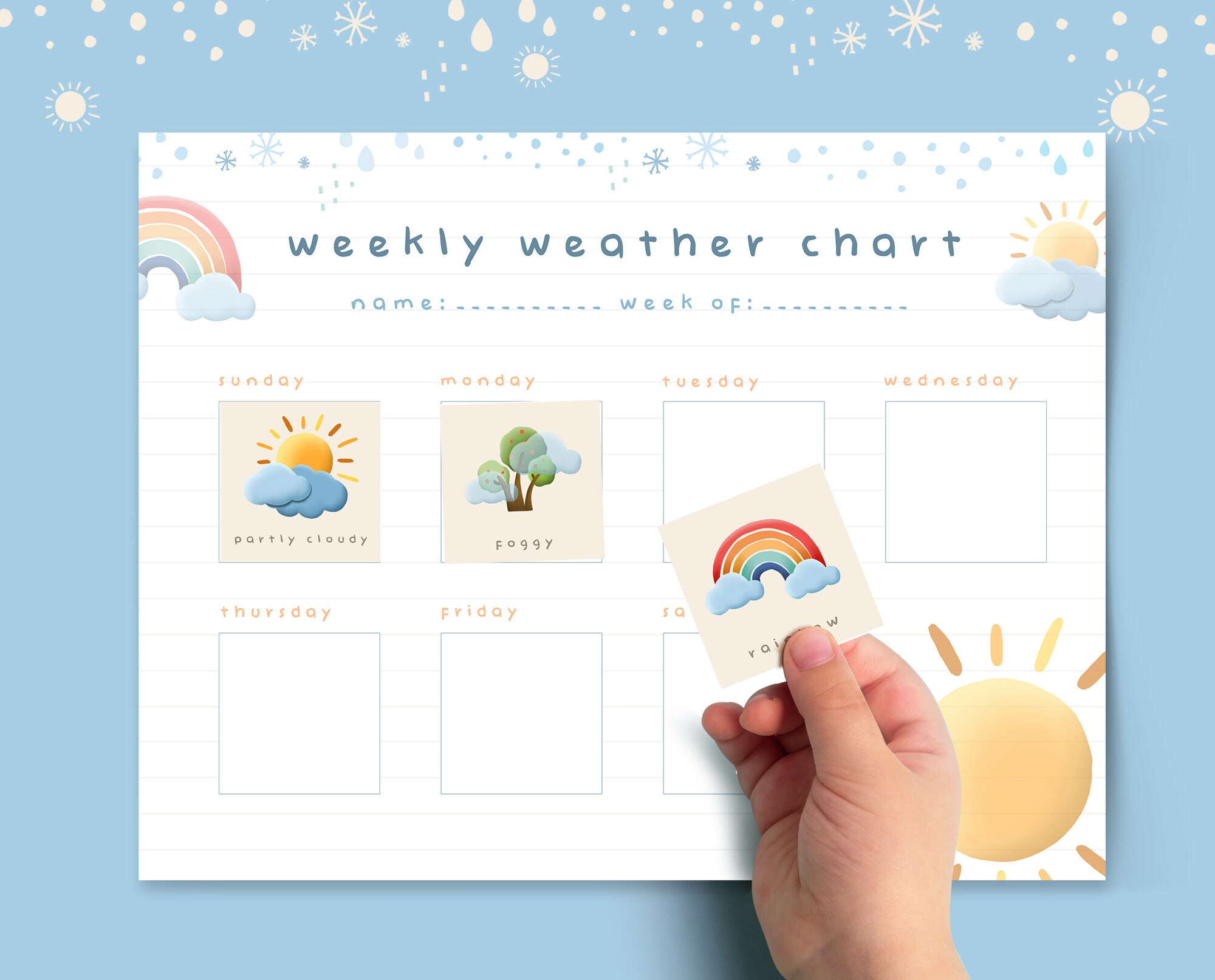 Weekly Weather Chart Montessori Material Weather Montessori Preschool ...