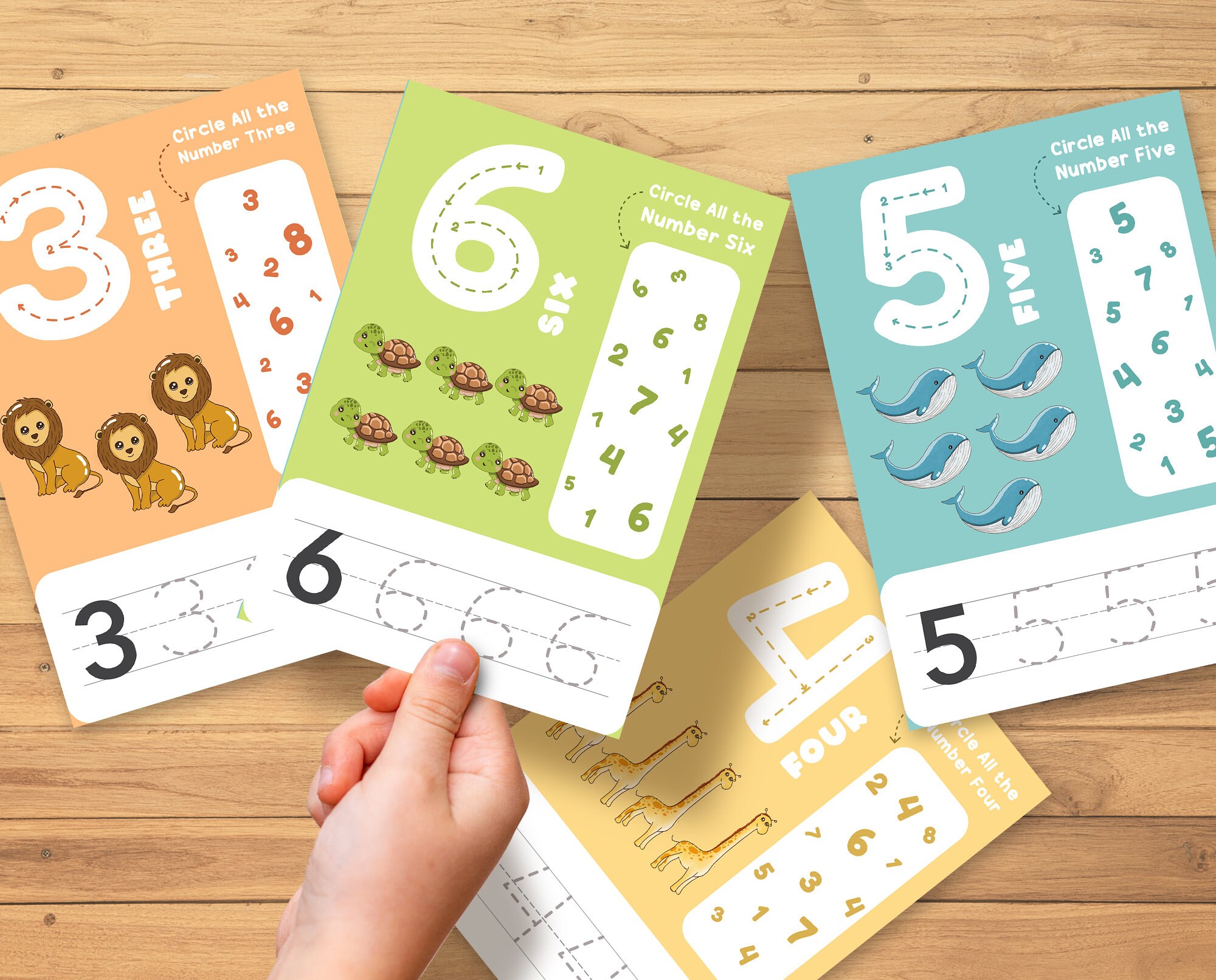 Number Tracing Worksheets Handwriting Practice Educational Numbers ...