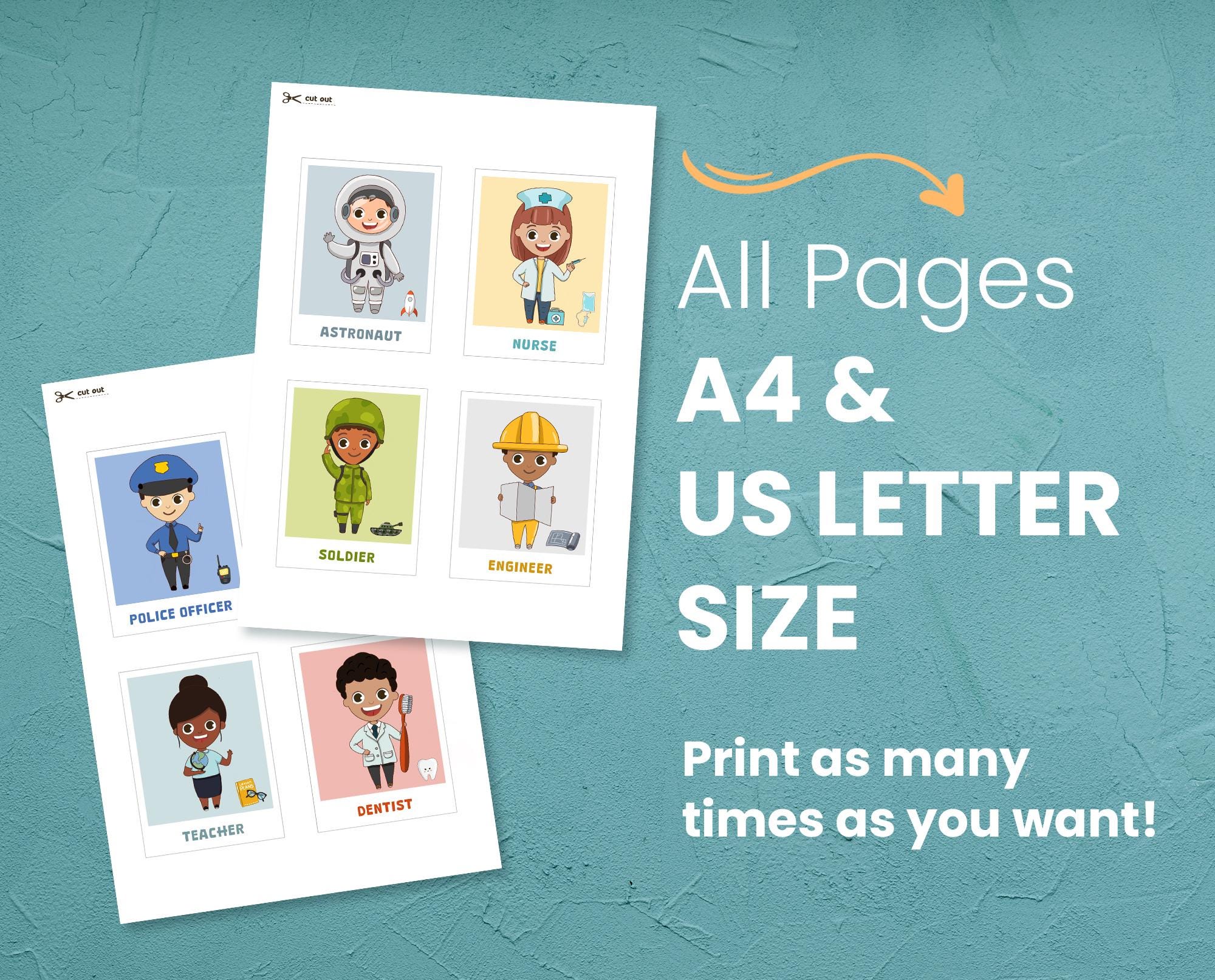 20 Professions Flash Cards - Montessori Flashcards - Jobs and ...