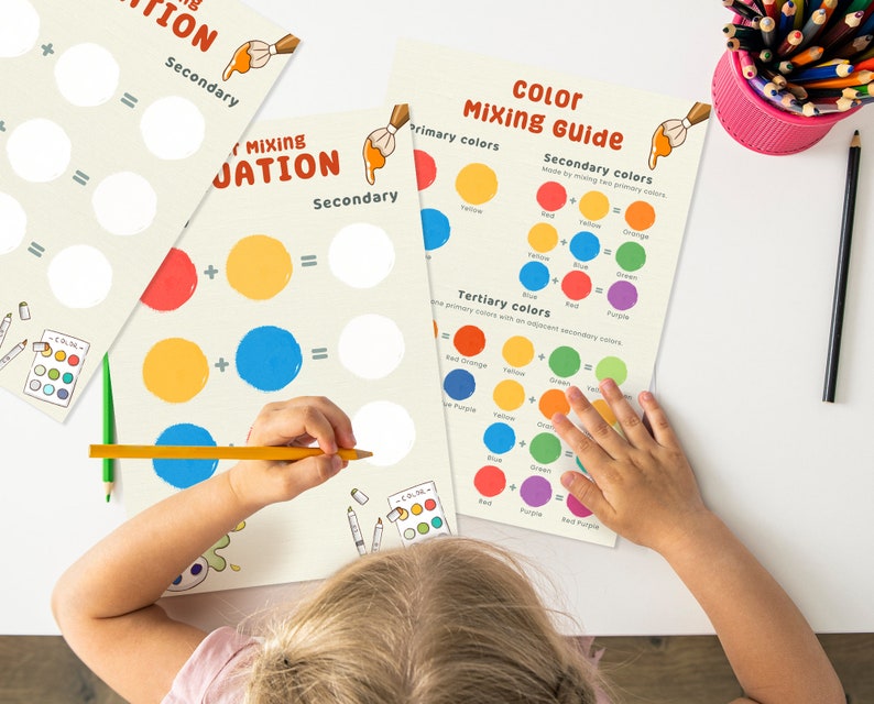 Educational Color Mixing Chart Printable Preschool Worksheet Colorful ...