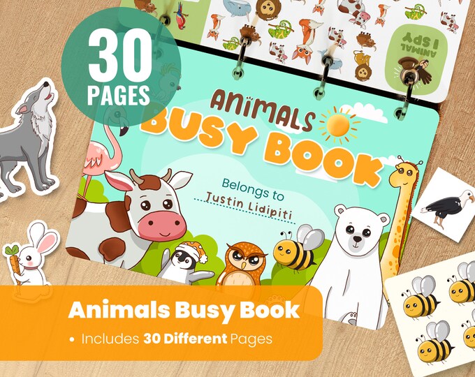 World Animals Busy Book Printable Preschool Curriculum Homeschool ...