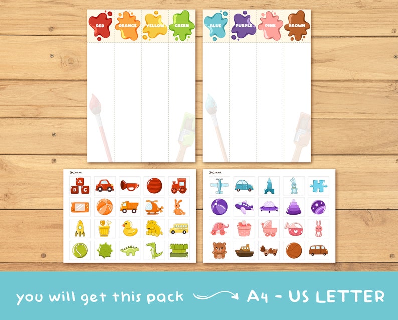 Color Sorting Activities Color Matching Games - Toddler Busy Book ...