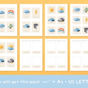 Weather Flashcards - Homeschool Montessori - Toddler Flash Cards ...