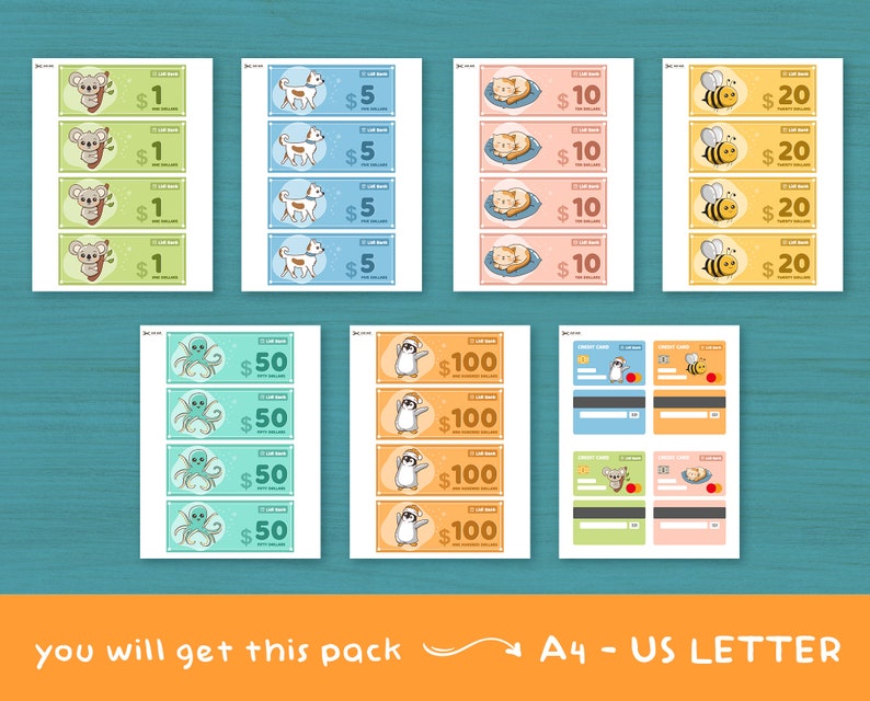 Printable Play Money for Kids - Pretend Play Money - Dramatic Play ...