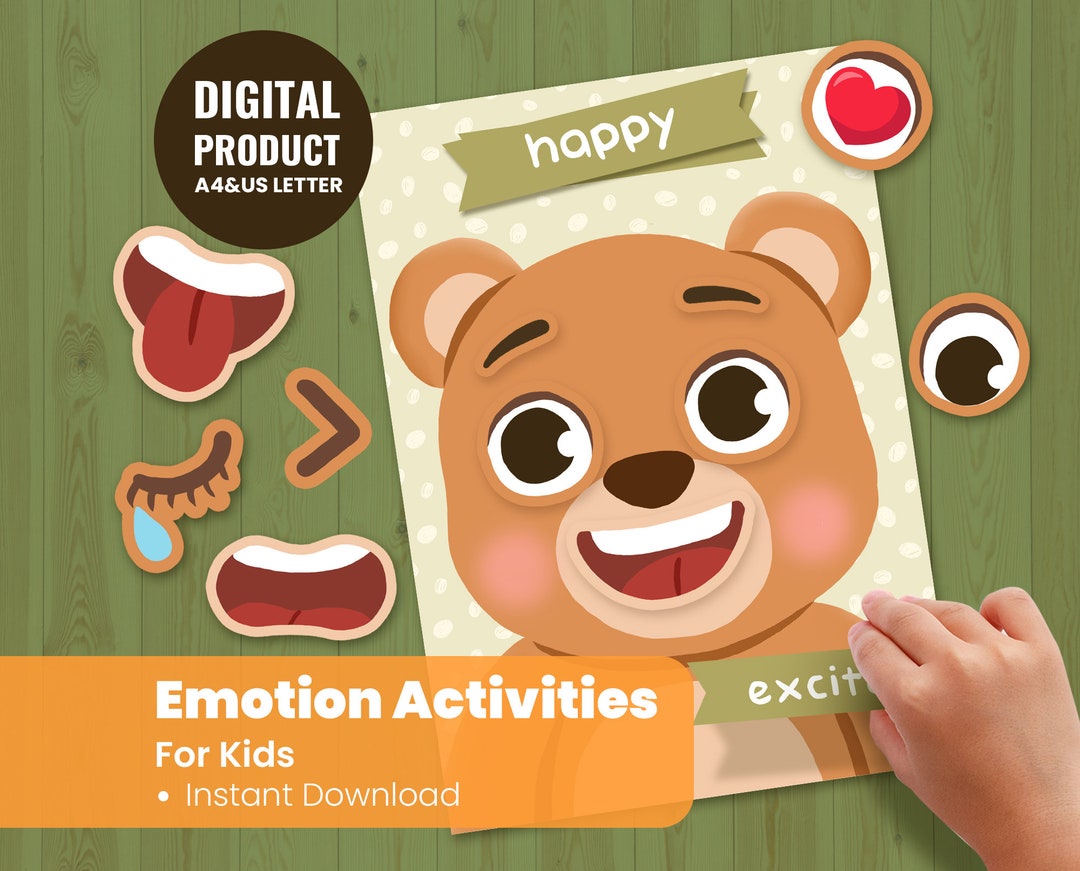 Teddy Bear Emotion Activity for Kids - Feeling Matching Game - Toddler Emotions Chart ...