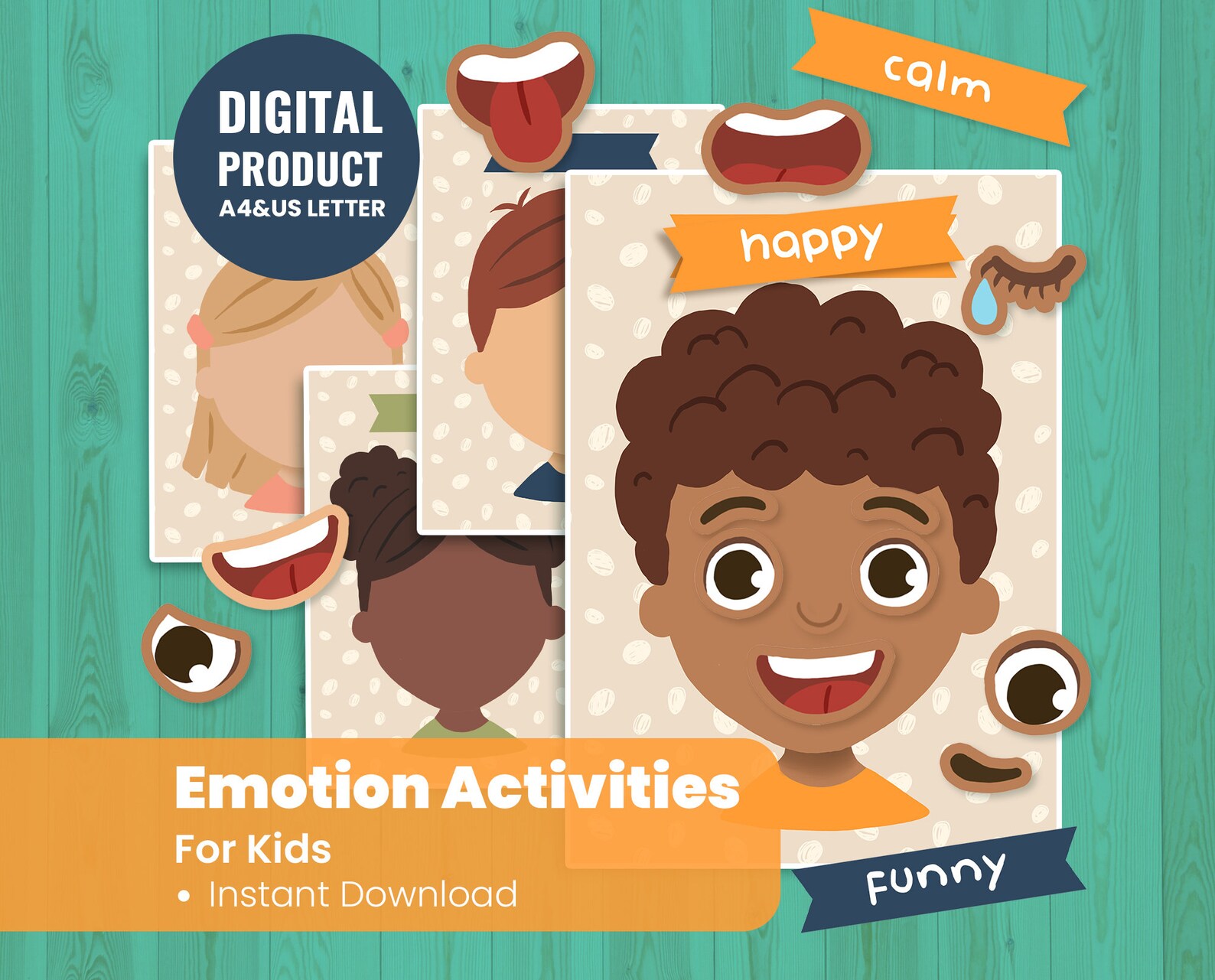 Emotions Activity for Kids - Feeling Matching Game - Toddler Emotions ...
