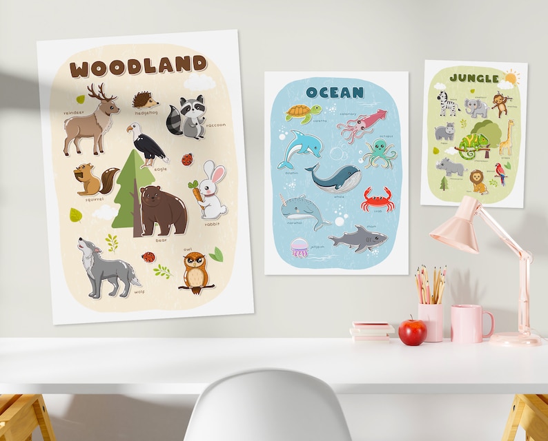3 Educational Animals Posters - Educational Printable Classroom Decor ...