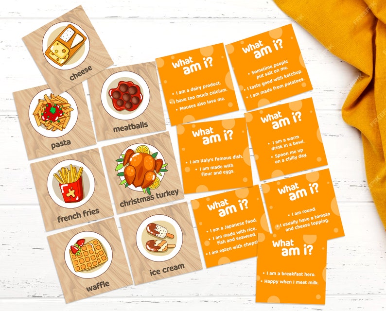 Learn and Play Printable Food Flash Cards Preschool Kids Activity ...