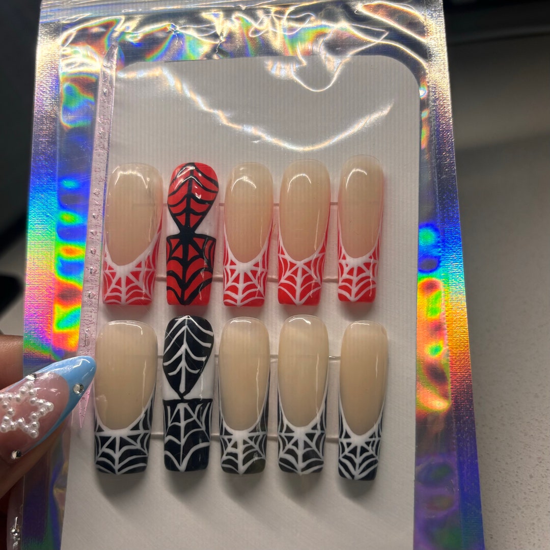 SPIDERMAN & VENOM NAILS - Etsy
