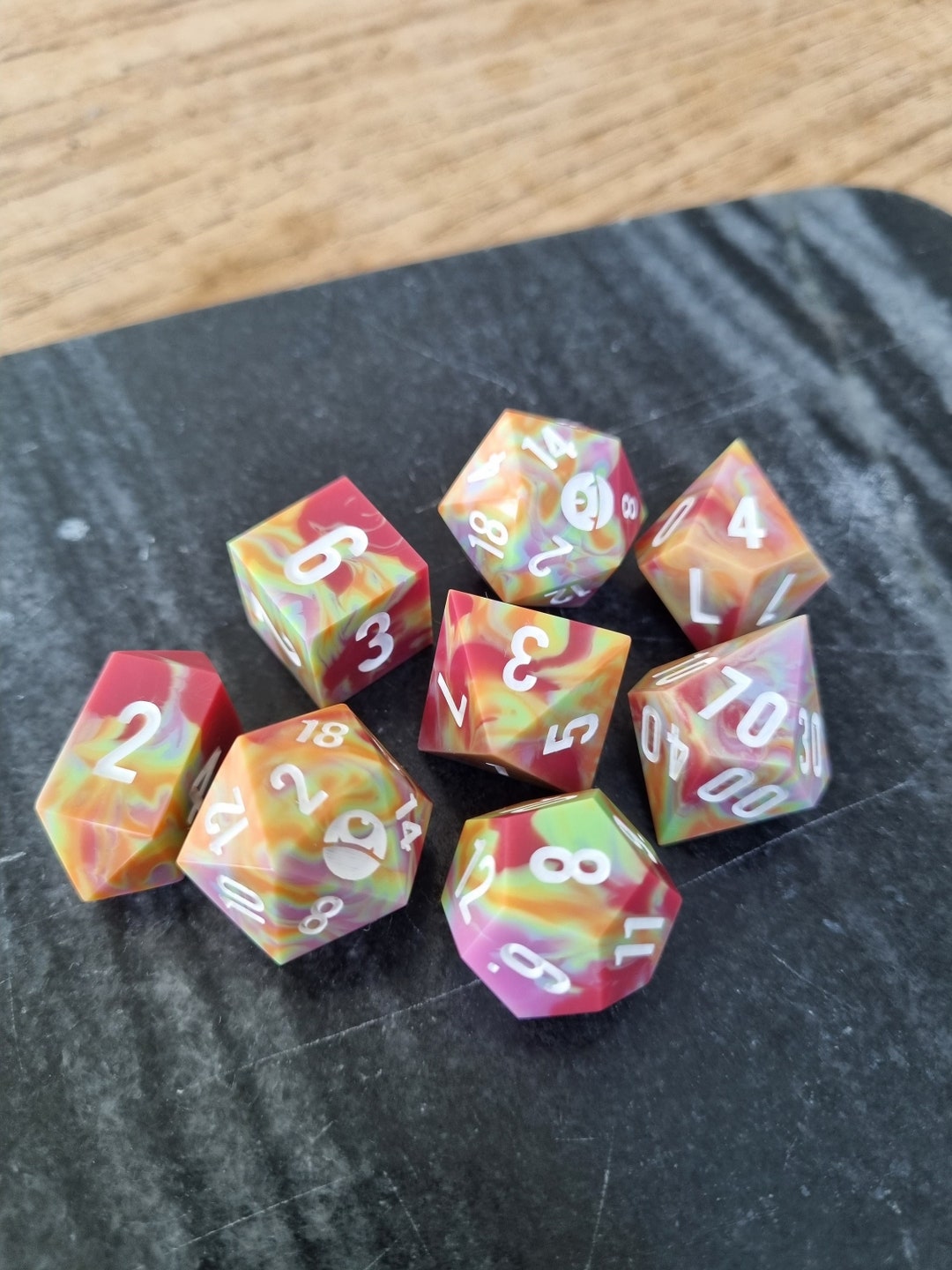 Pride Flag / 100% Handmade Polyhedral Dice Set for TTRPG / D&D Dice Set ...