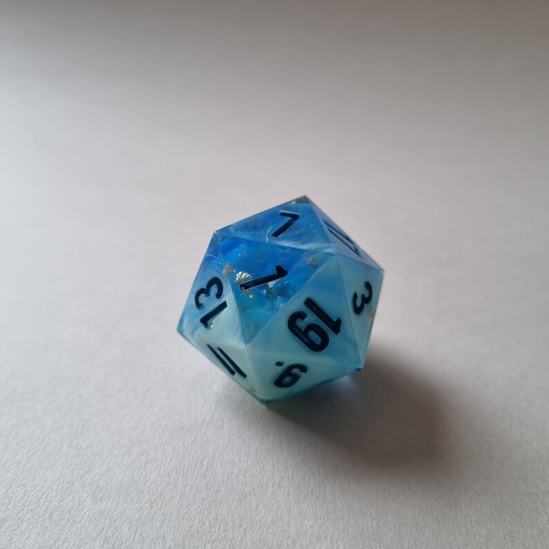 Sunken Treasures / CHUNKY D20 36mm / 100% Handmade D20 for TTRPG / D&D Dice Set / Large D20 for ...