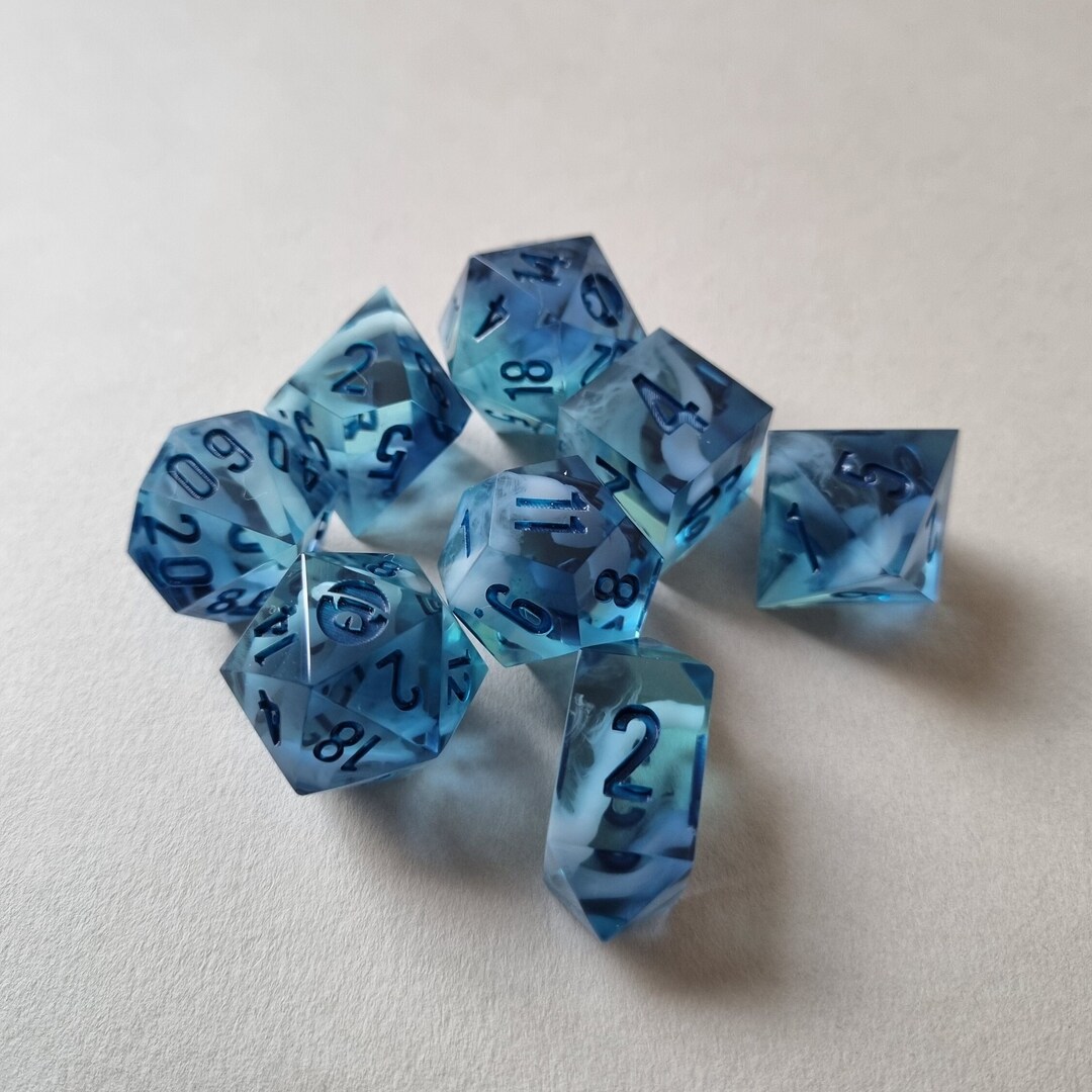 Clear Skies / 100% Handmade Polyhedral Dice Set for TTRPG / D&D Dice ...