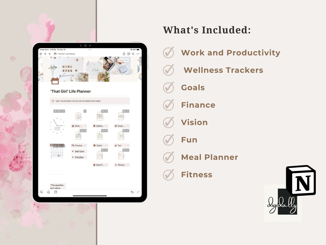 Notion Dashboard Notion Template Personal Digital Planner Aesthetic ...