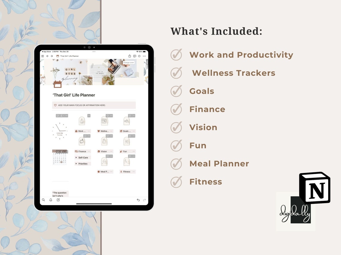All in One Notion Template Notion Editable Template Notion Planner Habit Tracker Income and ...