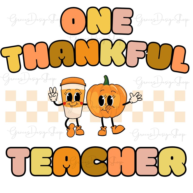 One Thankful Teacher PNG - Etsy