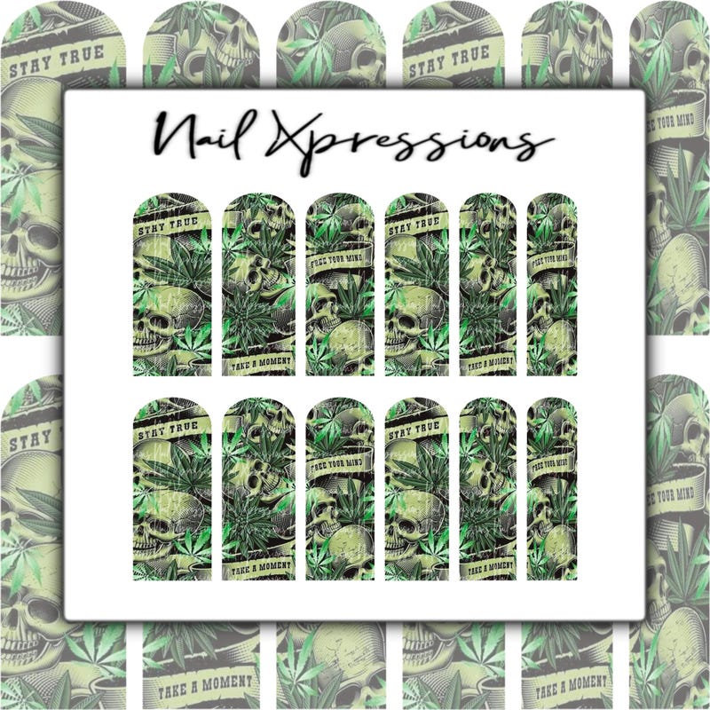 Weed Nail Decals - Etsy