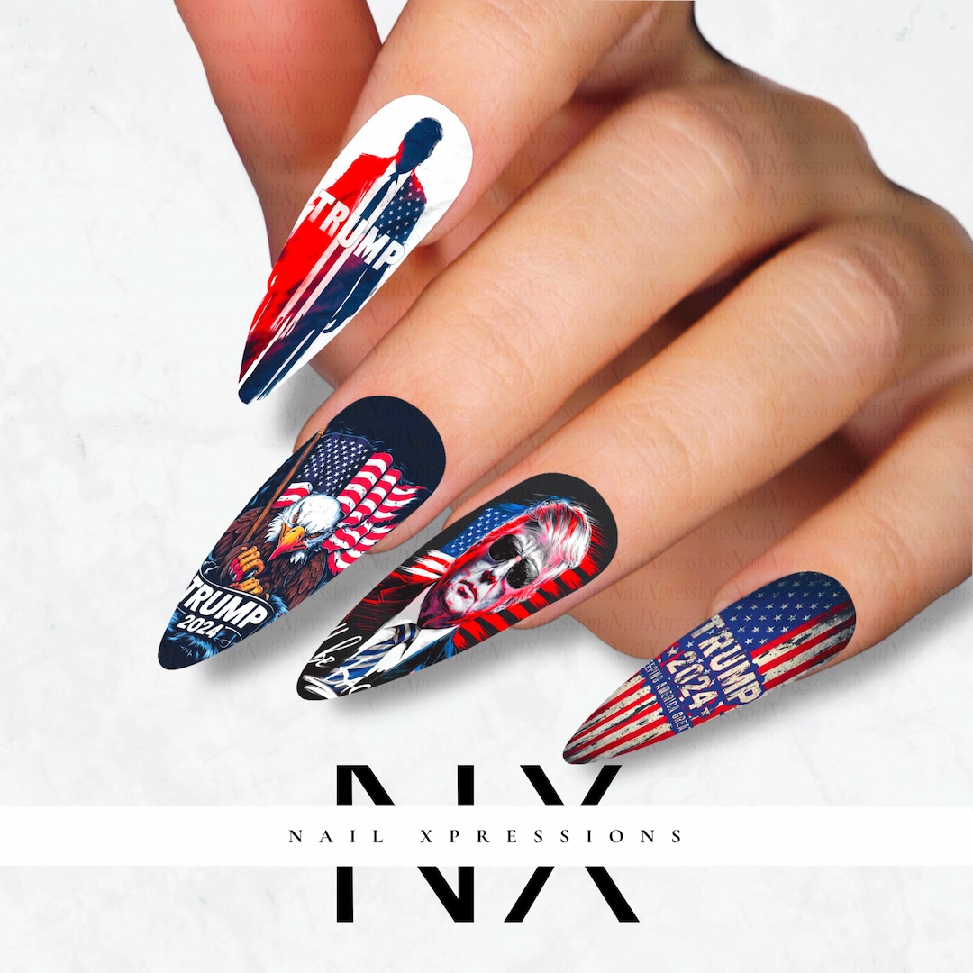 Trump 2024 Nail Decals | Nail Art Water Transfer | Nail Wraps - Etsy