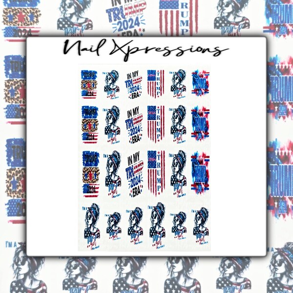 Trump 2024 Nail Art - Etsy