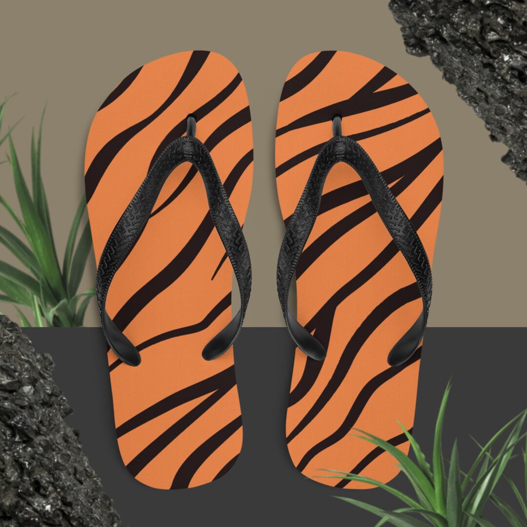 Tiger Flip-flops, Animal Print Slippers - Etsy