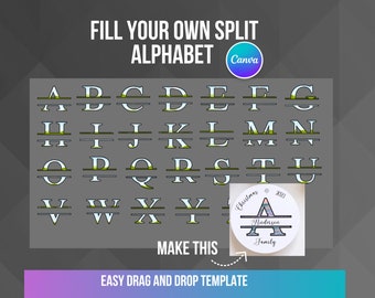Canva Frame Alphabet, Editable Template, Canva Frame Stitch Letters ...