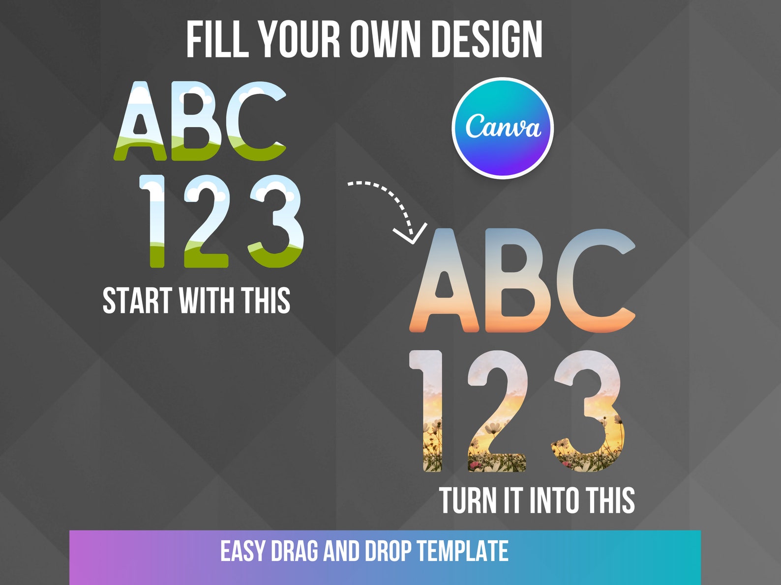 Canva Frame Font, Editable Template, Canva Frame Font Alphabets and ...