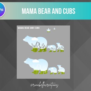 Bear Canva Frames, Bears, Mama Bear and Cub, Sunglasses, Bear Bundle ...