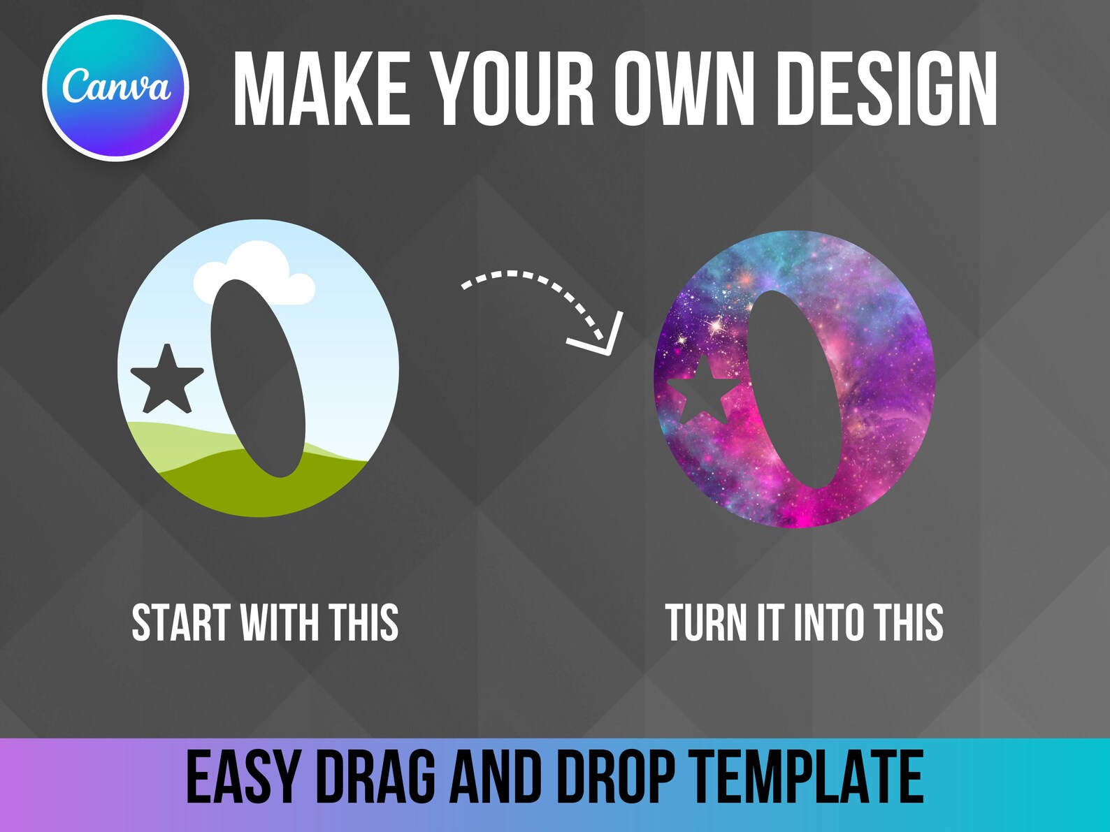 Canva Frame Alphabet, Editable Template, Canva Frame Star Letters Font ...