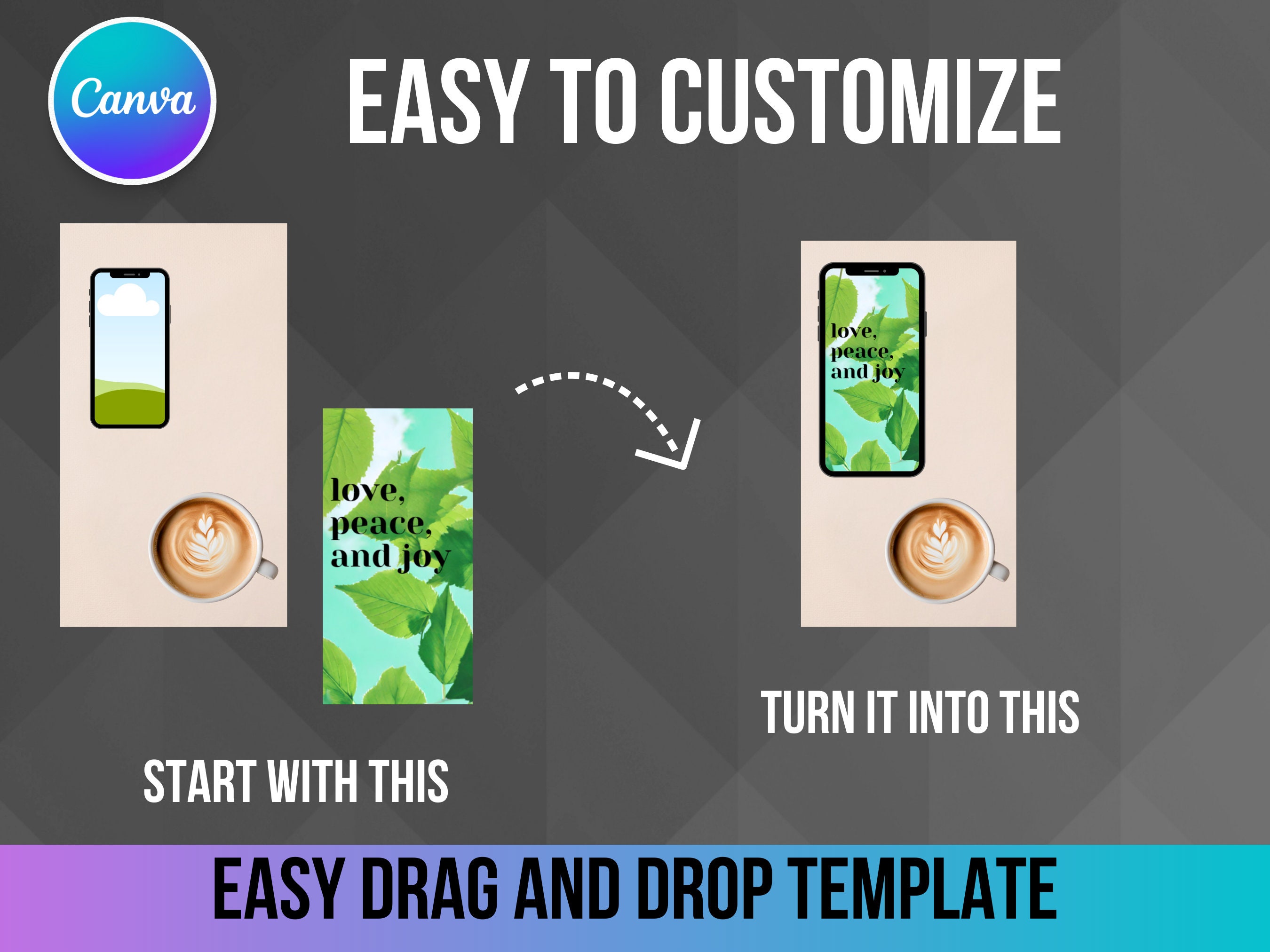 Smartphone App Story Mockup Bundle, Canva Frame Template, Smartphone ...