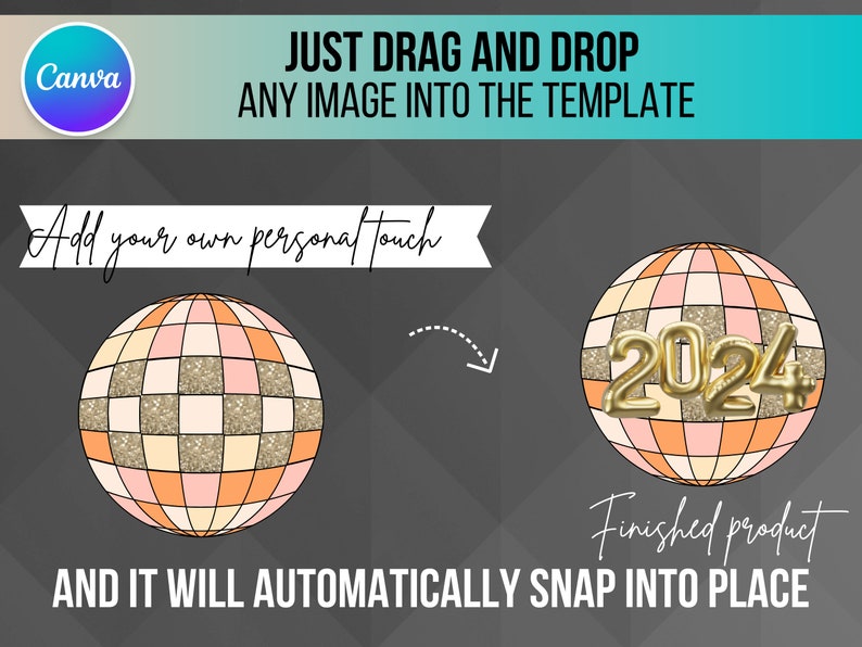 Canva Frames Disco Ball Photo Frames Design, Editable Template, Canva ...
