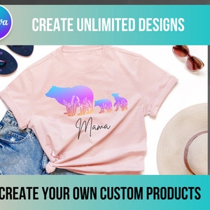 Bear Canva Frames, Bears, Mama Bear and Cub, Sunglasses, Bear Bundle ...