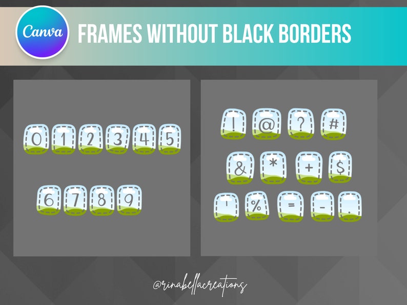 Canva Frame Numbers And Symbols Editable Template Canva Frame Stitch Font Fill Your Own Drag