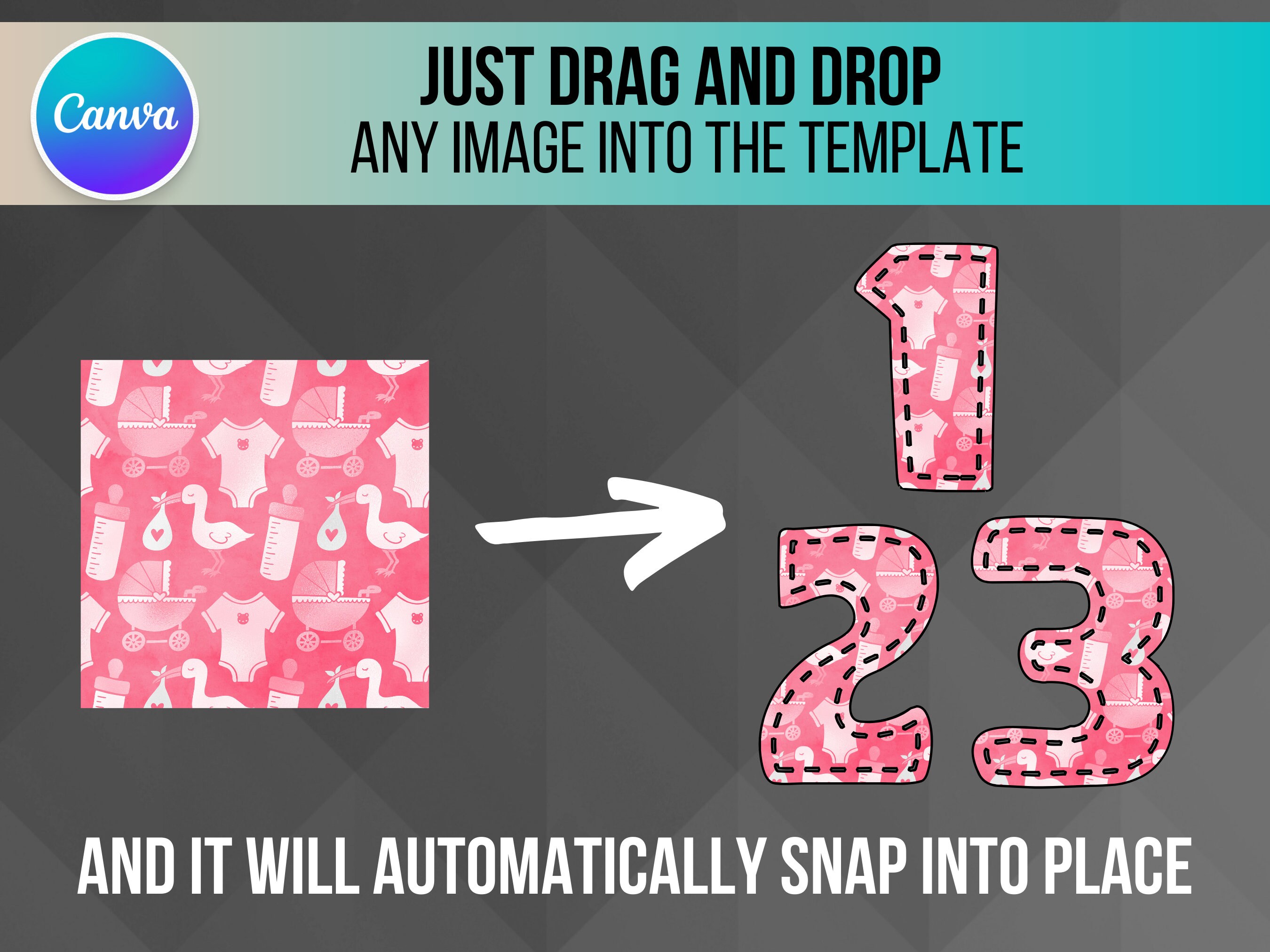Canva Frame Numbers and Symbols, Editable Template, Canva Frame Stitch ...