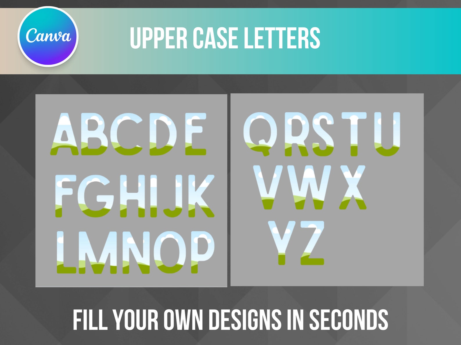 Canva Frame Font, Editable Template, Canva Frame Font Alphabets and ...