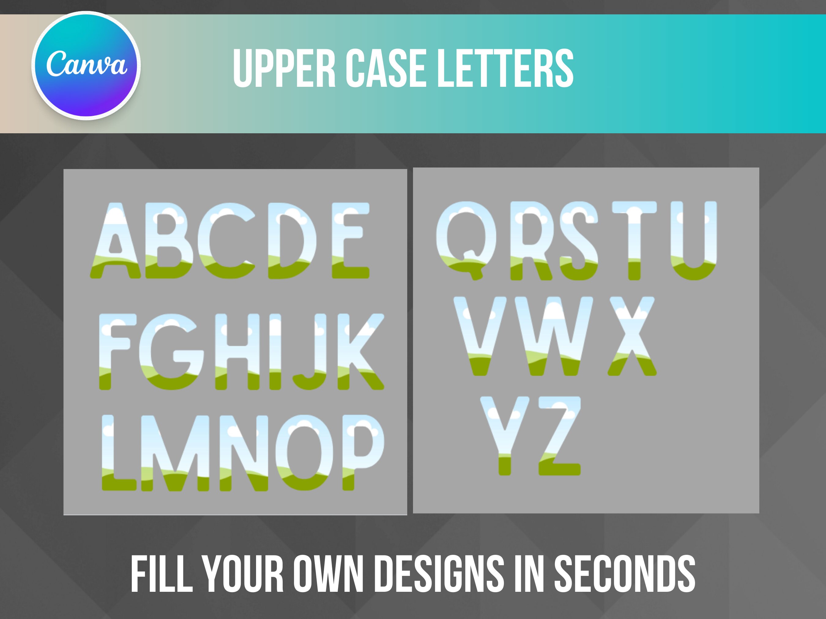 Canva Frame Font, Editable Template, Canva Frame Font Alphabets and ...