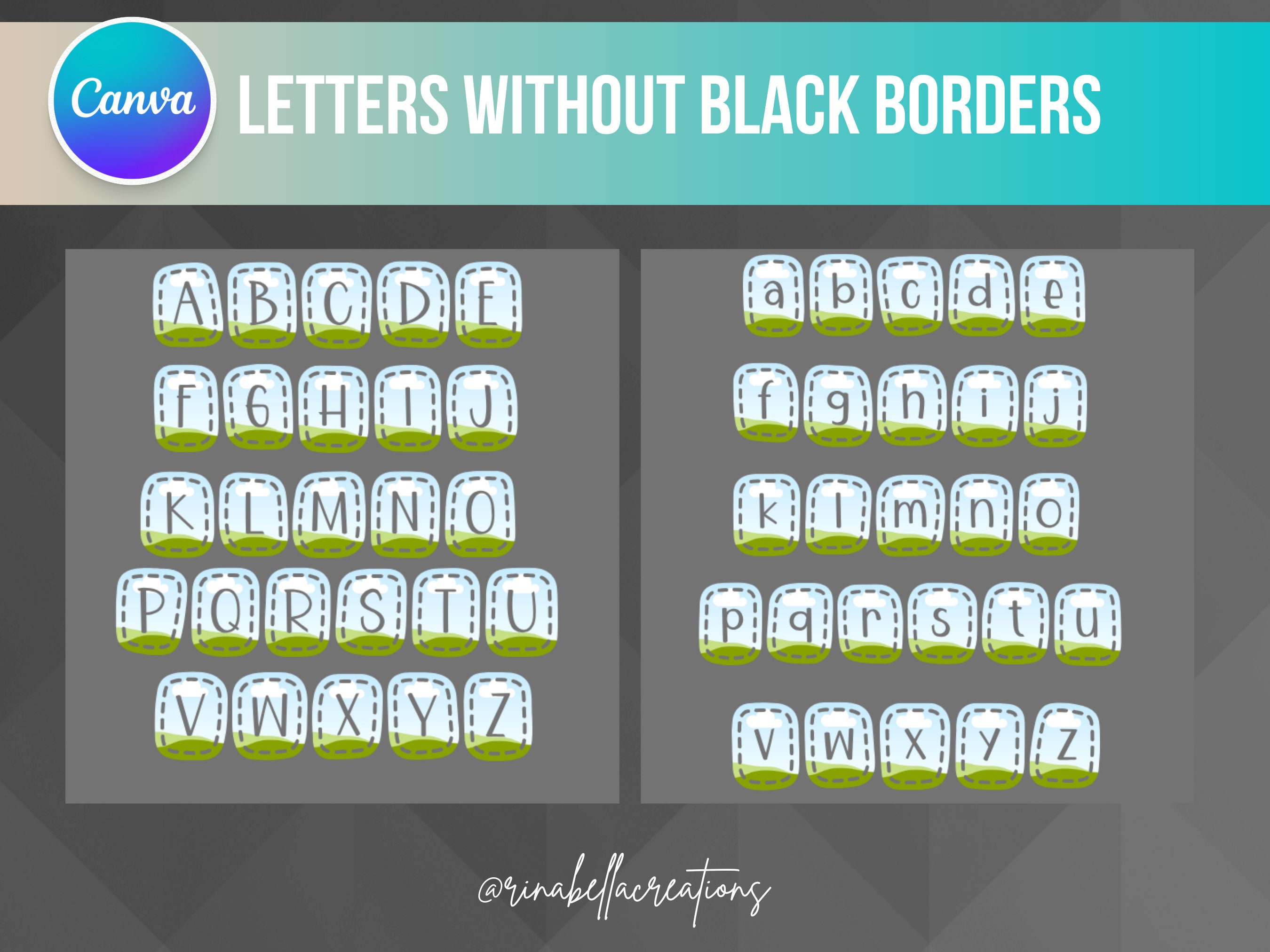Canva Frame Alphabet, Editable Template, Canva Frame Stitch Letters ...
