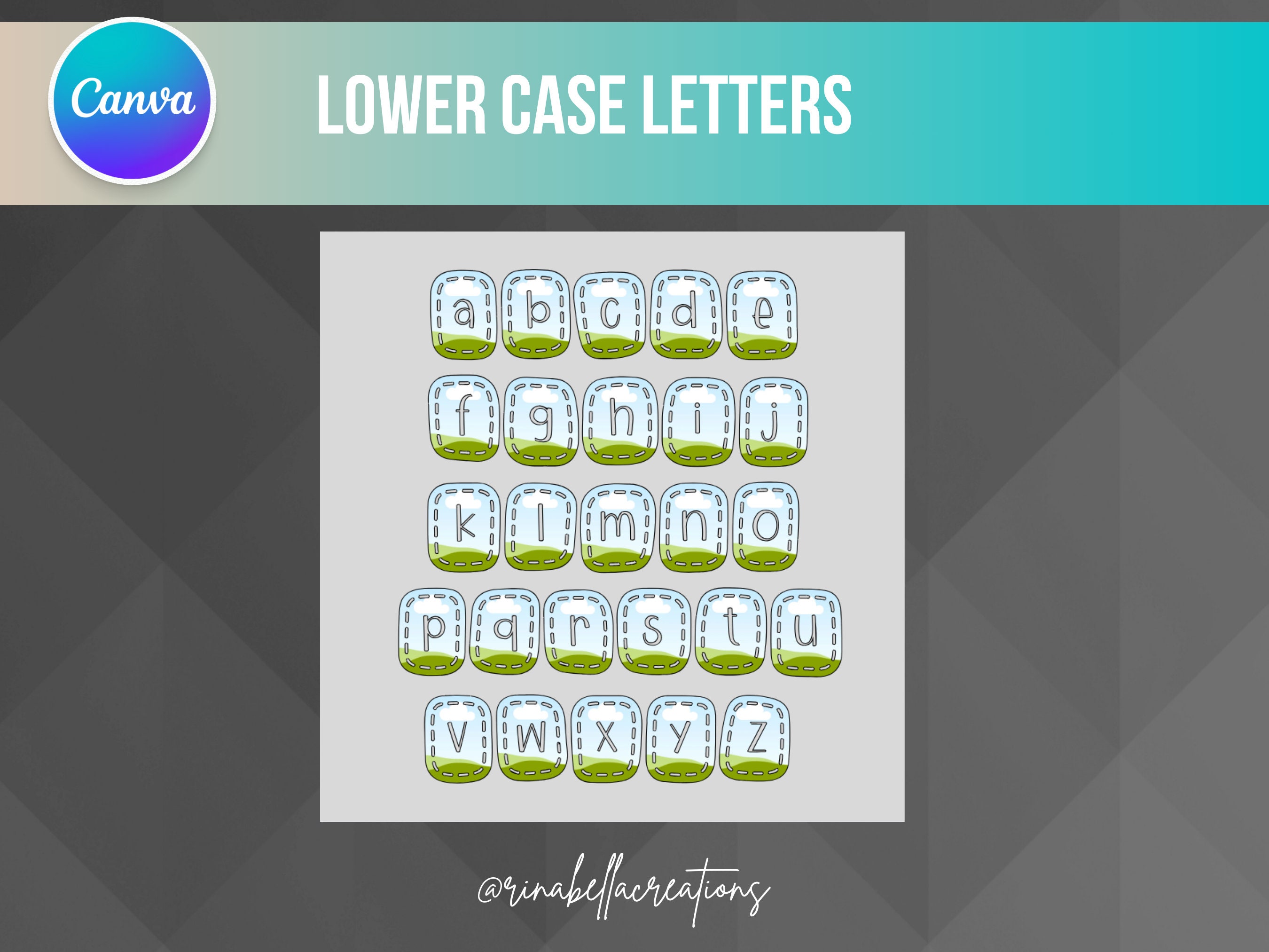 Canva Frame Alphabet, Editable Template, Canva Frame Stitch Letters ...