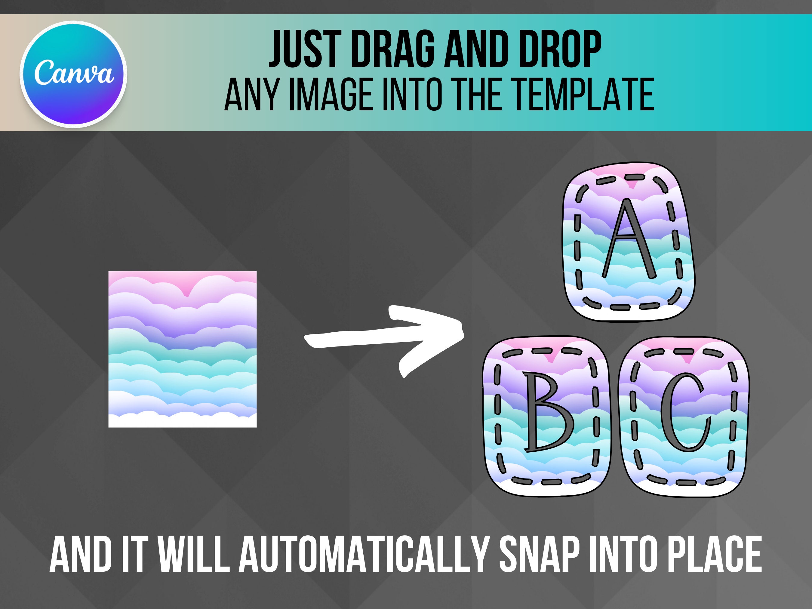 Canva Frame Alphabet, Editable Template, Canva Frame Stitch Letters ...