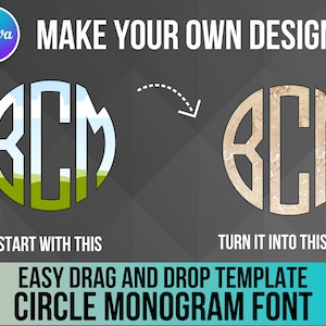 Canva Frame Monograms, Editable Template, Canva Frame Circle Monograms ...