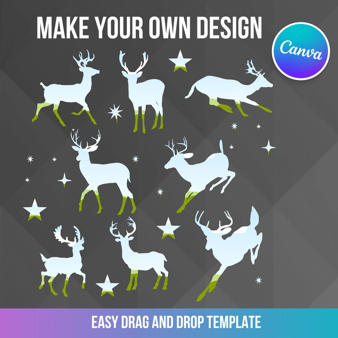 Canva Frames Reindeers, Editable Template, Canva Frame Christmas, Fill ...