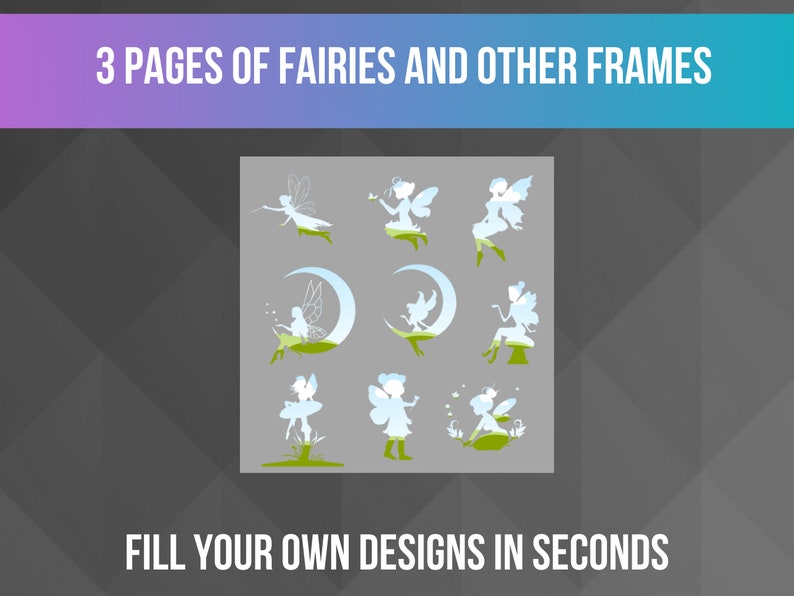 Fairy Canva Frames, Garden Fairies Bundle Canva Frame Template ...