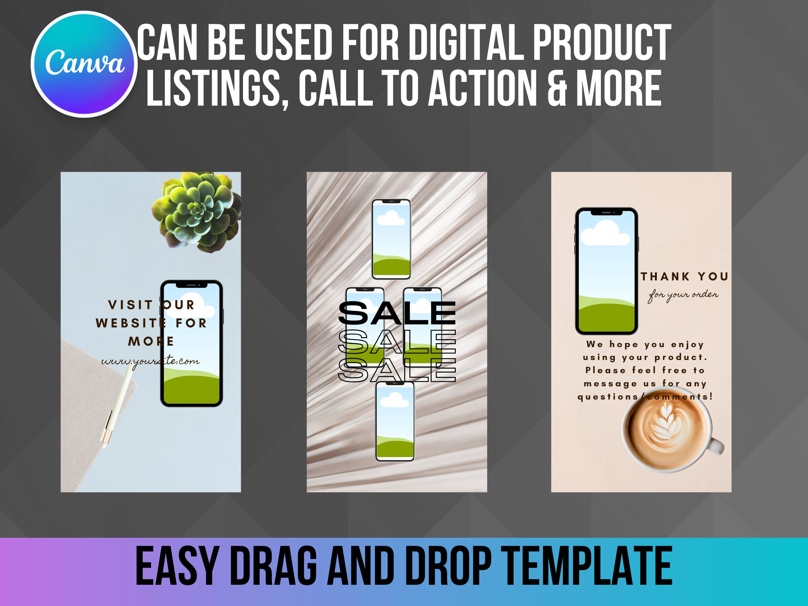Smartphone App Story Mockup Bundle, Canva Frame Template, Smartphone ...