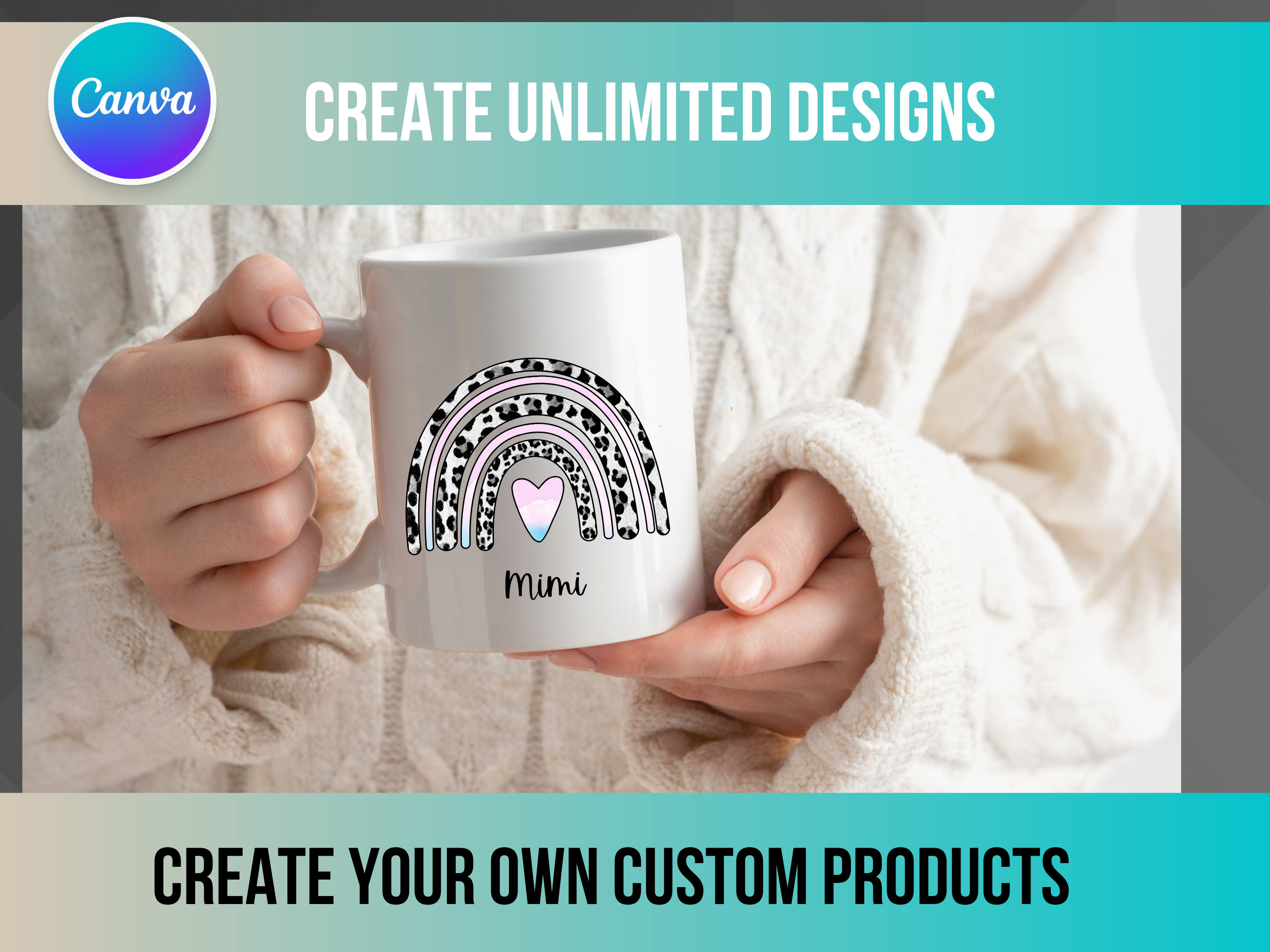 Canva Frames Boho Rainbow and Weather Mega Bundle, Rainbow Templates ...