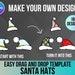Canva Frames Santa Hat, Editable Template, Canva Frame Christmas, Fill ...