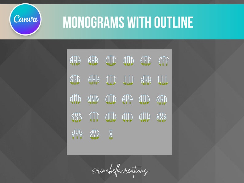 Canva Frame Monograms, Editable Template, Canva Frame Circle Monograms ...